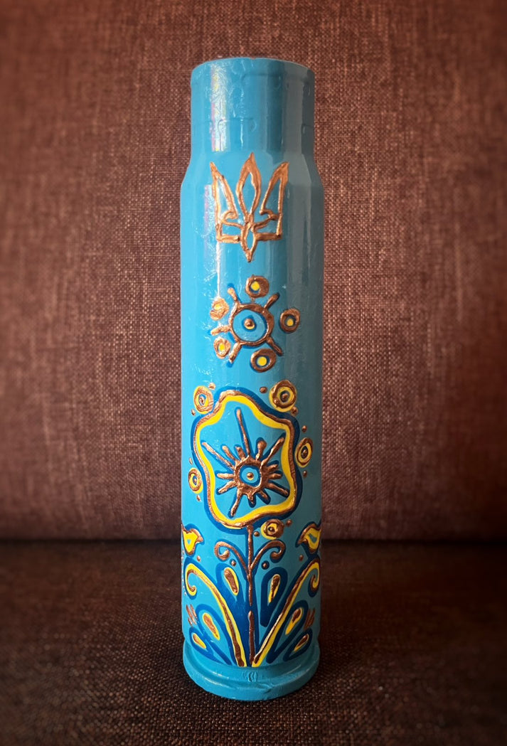 30mm spent shell with drawing of a patterns. (1137 MS) – Ukraine Aid Ops