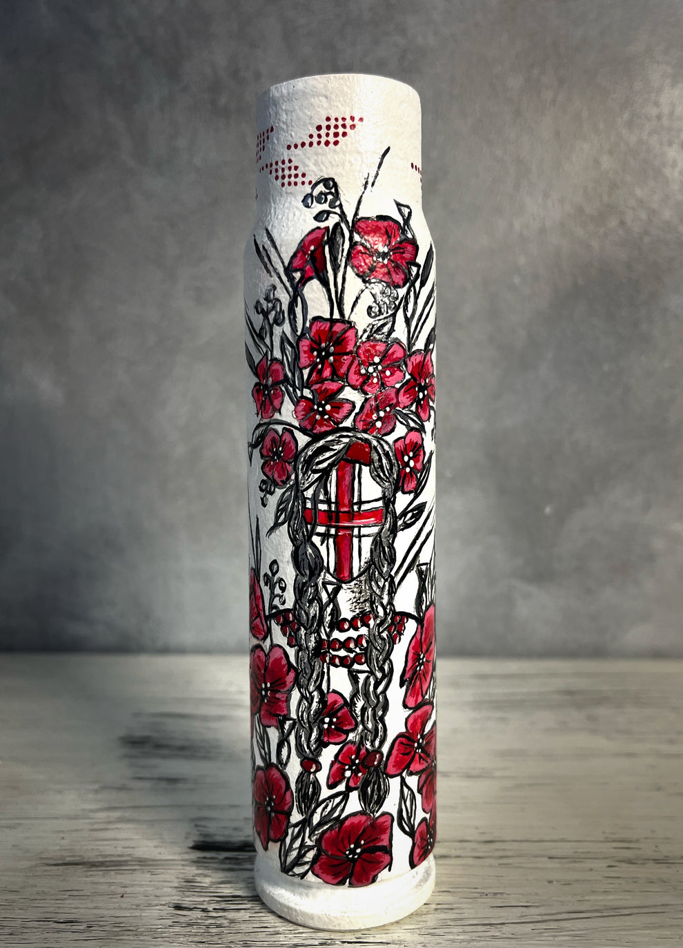 30mm huls met tekening van Motanka (#180 Anna) – Ukraine Aid Ops