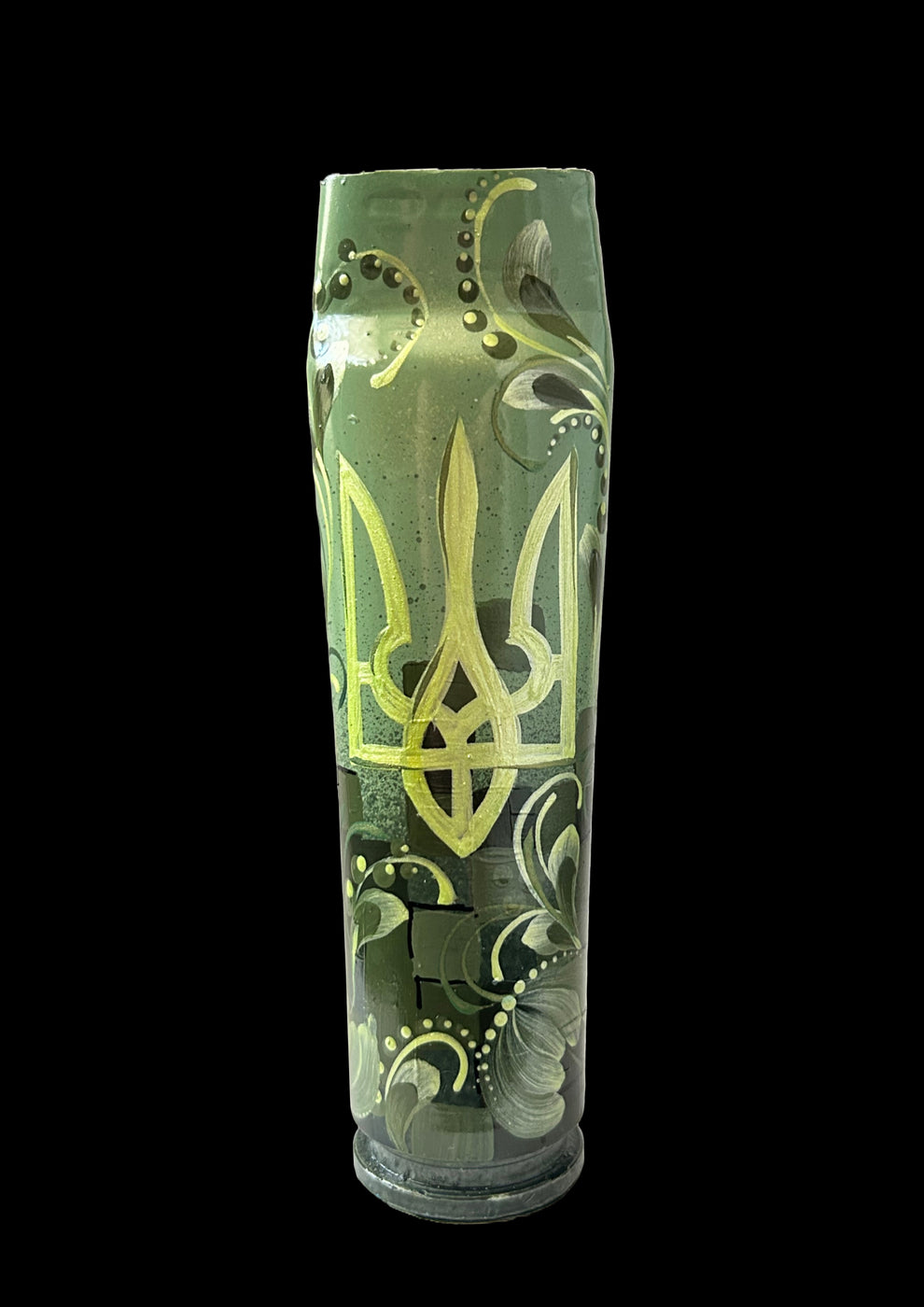 30mm verbrauchte Hülse mit Zeichnung eines Tryzub. (#312) – Ukraine Aid Ops